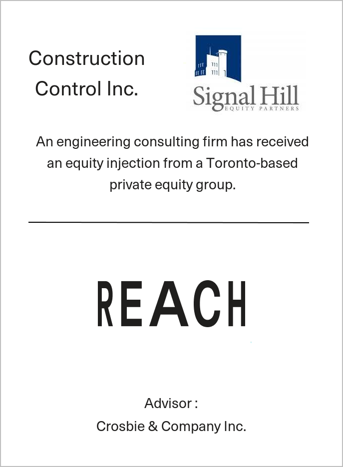 Signal Hill Equity Partners has invested in Construction Control Inc.