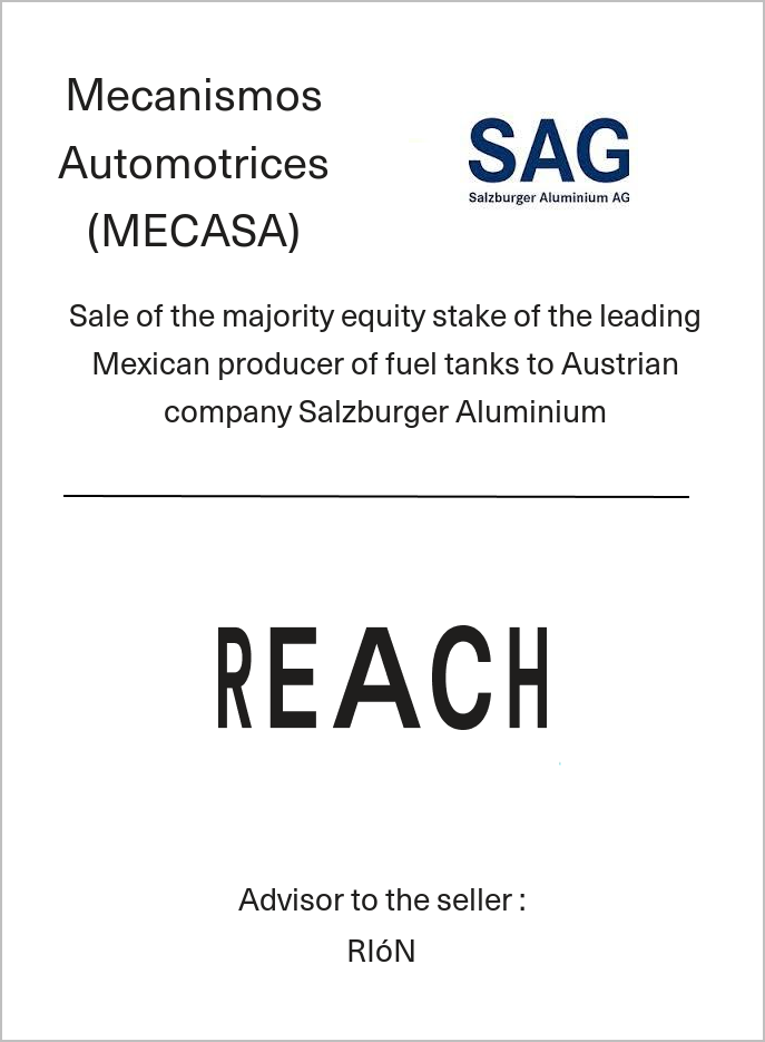 Salzburger Aluminum (SAG) has acquired Mecanismos Automotrices (MECASA)