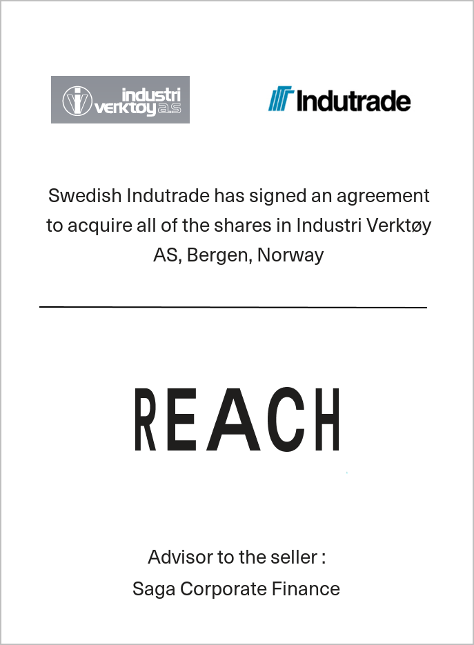 Indutrade AB has acquired Industriverktøy AS