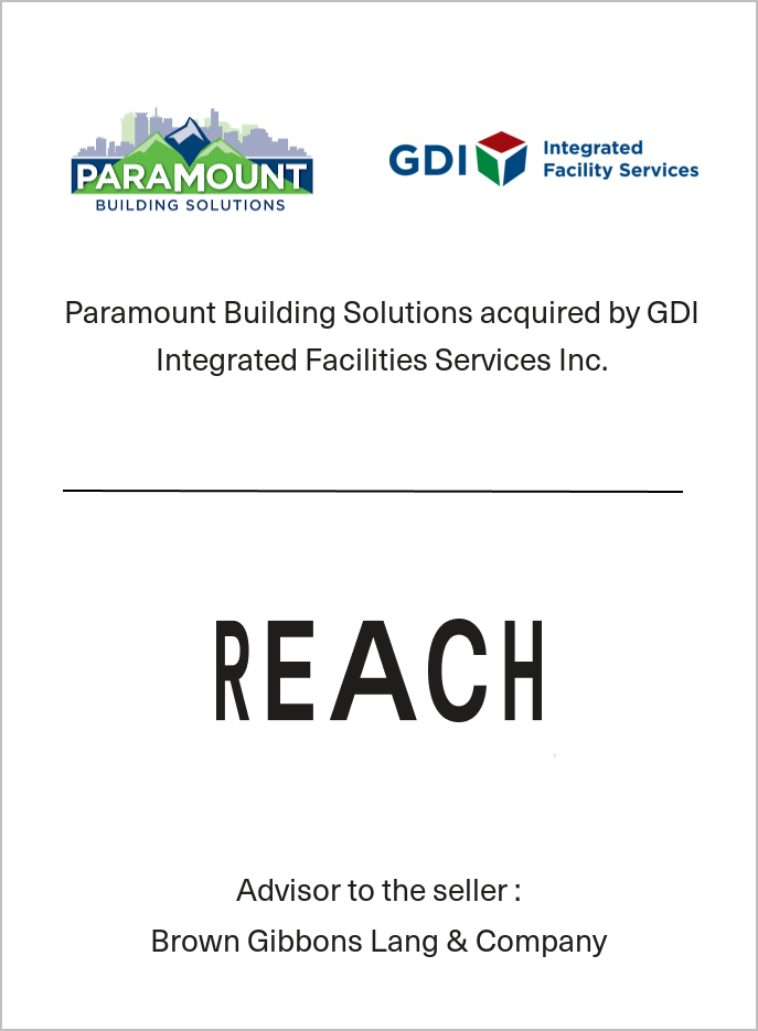 GDI Integrated Facility Services Inc. has acquired Paramount Building ...